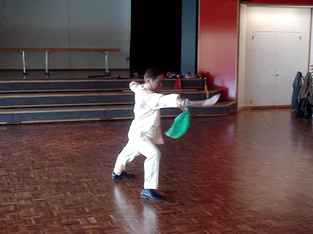 Kungfu Set in Still Picture — Taiji Sabre