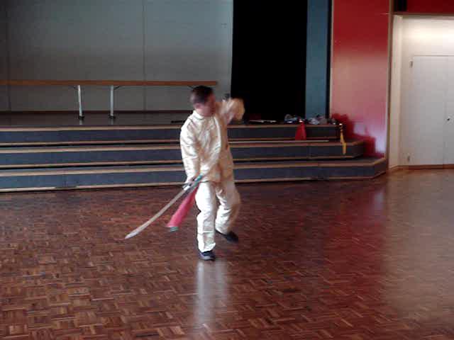 Kungfu Set in Still Picture — Taiji Sabre