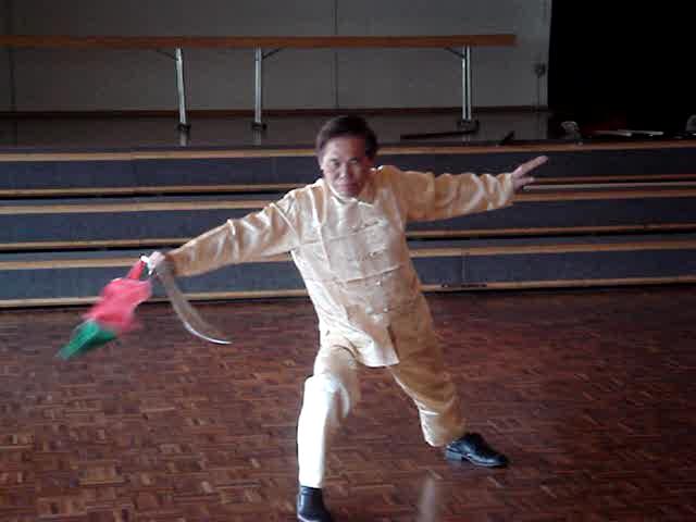 Kungfu Set in Still Picture — Taiji Sabre