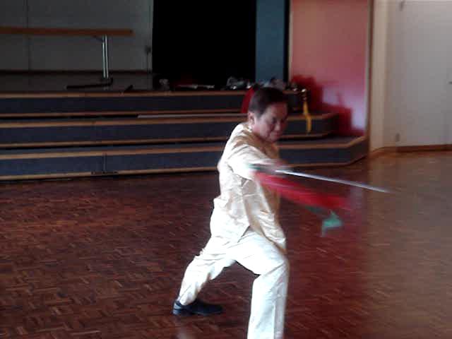 Kungfu Set in Still Picture — Taiji Sabre