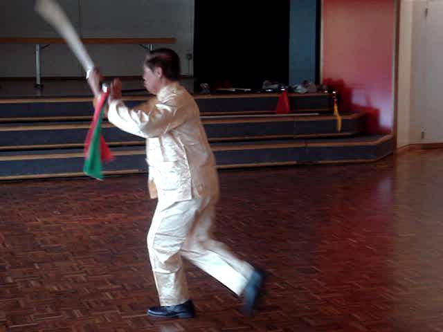 Kungfu Set in Still Picture — Taiji Sabre