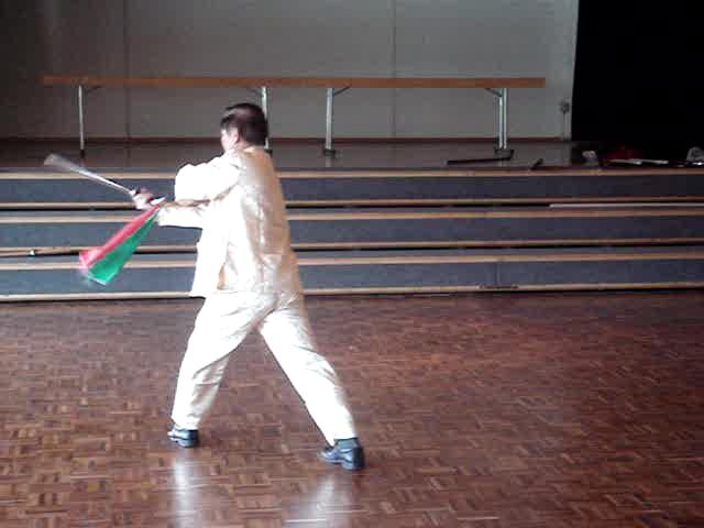 Kungfu Set in Still Picture — Taiji Sabre