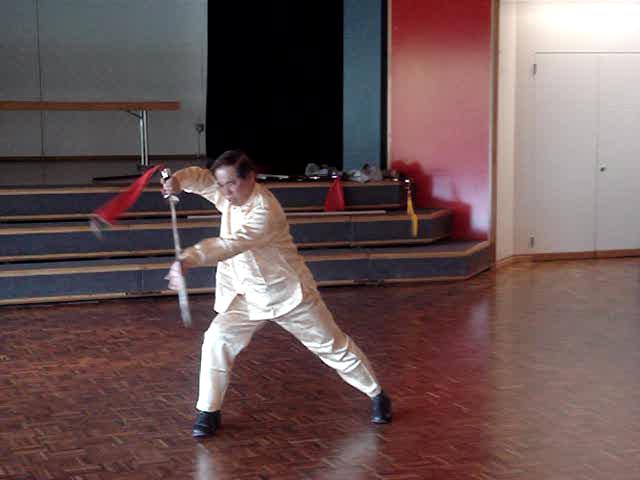 Kungfu Set in Still Picture — Taiji Sabre