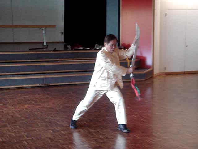 Kungfu Set in Still Picture — Taiji Sabre